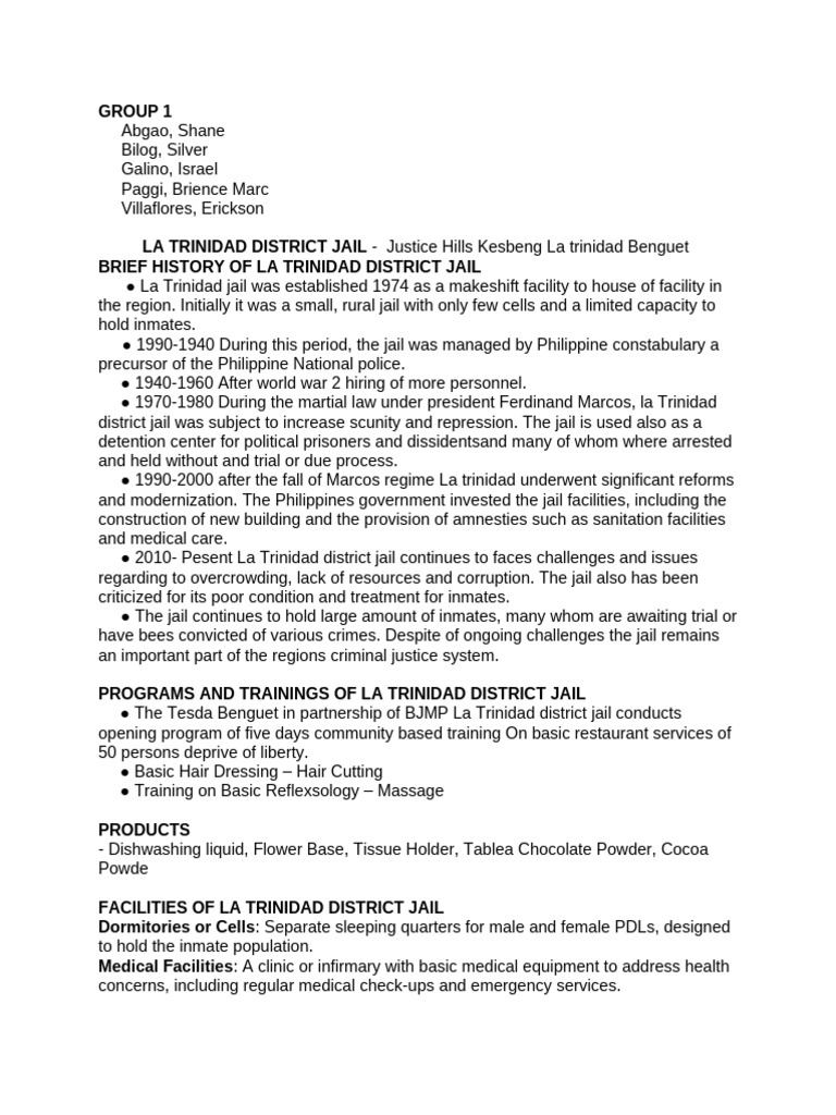 CA1-GROUP-1 | PDF | Prison