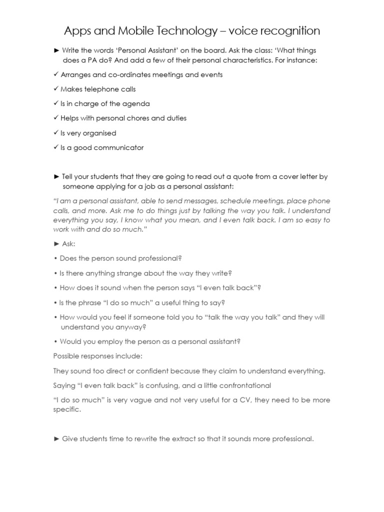 Apps And Mobile Technology Pdf Siri Human Communication