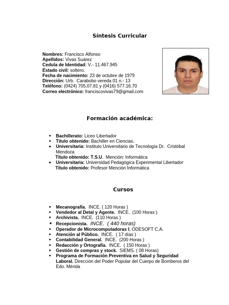 Curriculum Francisco . | PDF | Ciencias sociales