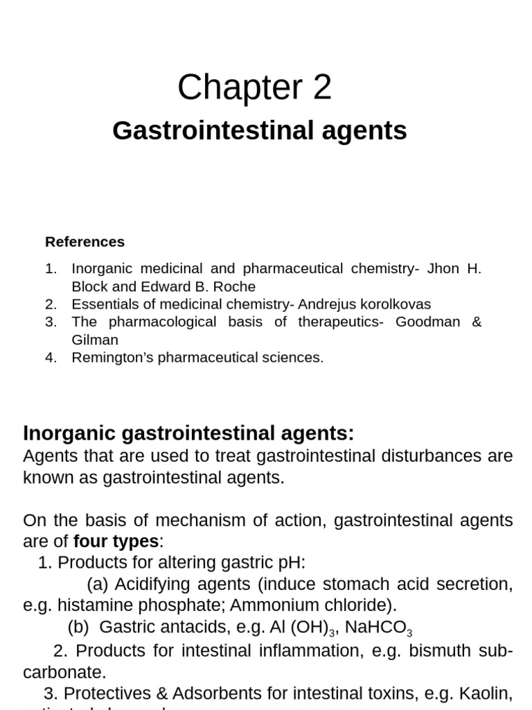 Chap 2-Gastrointestinal Agents | PDF | Stomach | Magnesium
