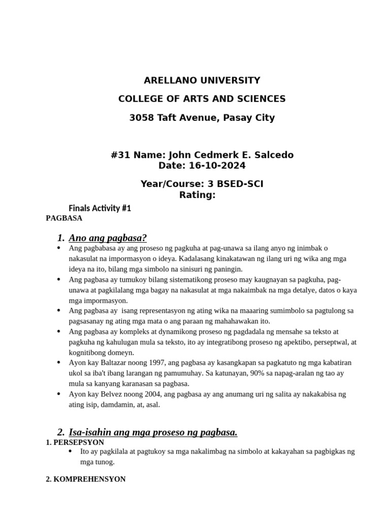 Fil E01 Finals Activity 1 | PDF