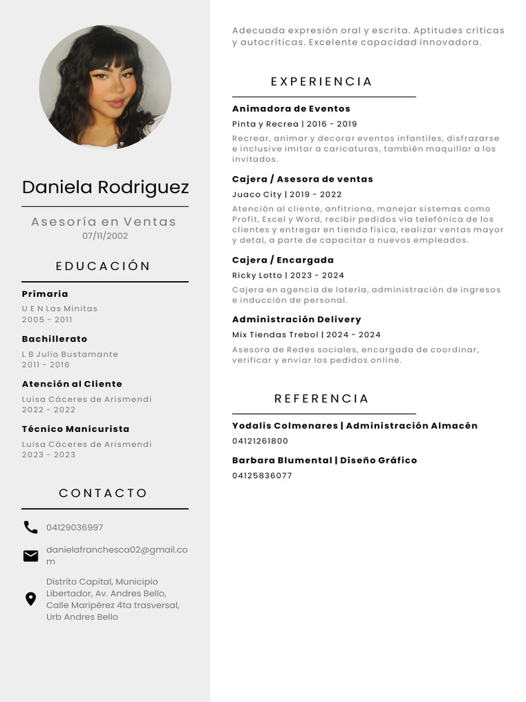 CV Dani | PDF | Crecimiento personal y profesional