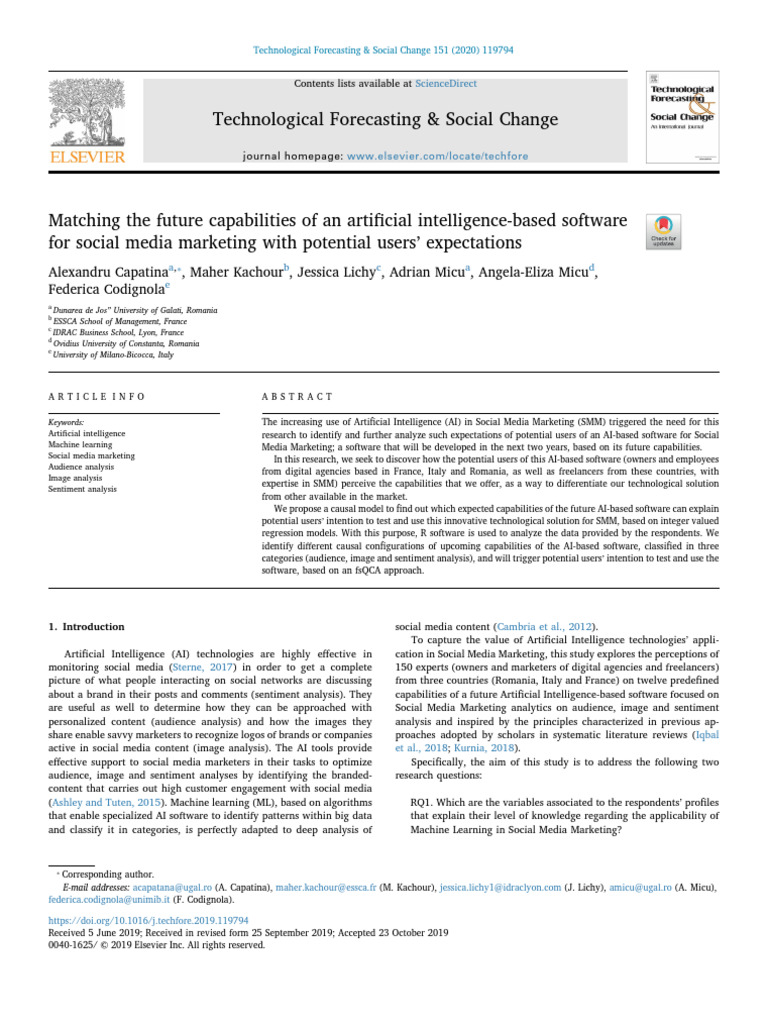 Matching The Future Capabilities of An Artificial Intelligence-Based Software | PDF | Artificial ...