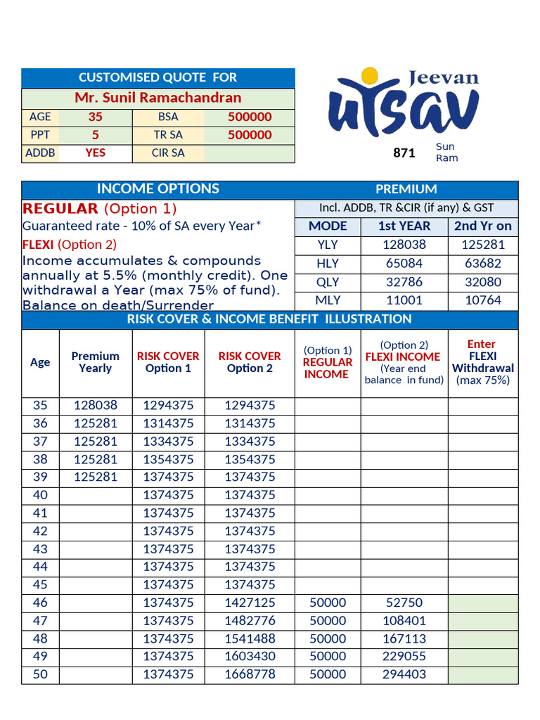 Jeevan Utsav Updt | PDF | Financial Services | Insurance