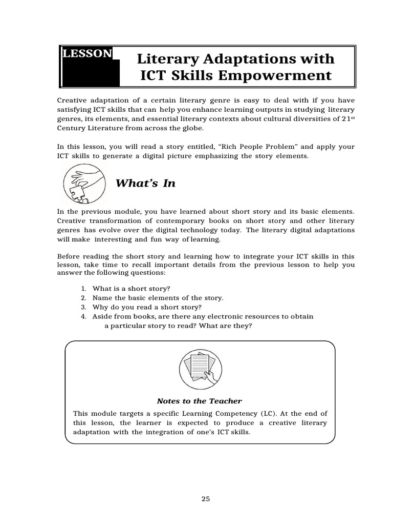 ICT-Enhanced Literary Adaptations | PDF | Educational Technology | Information