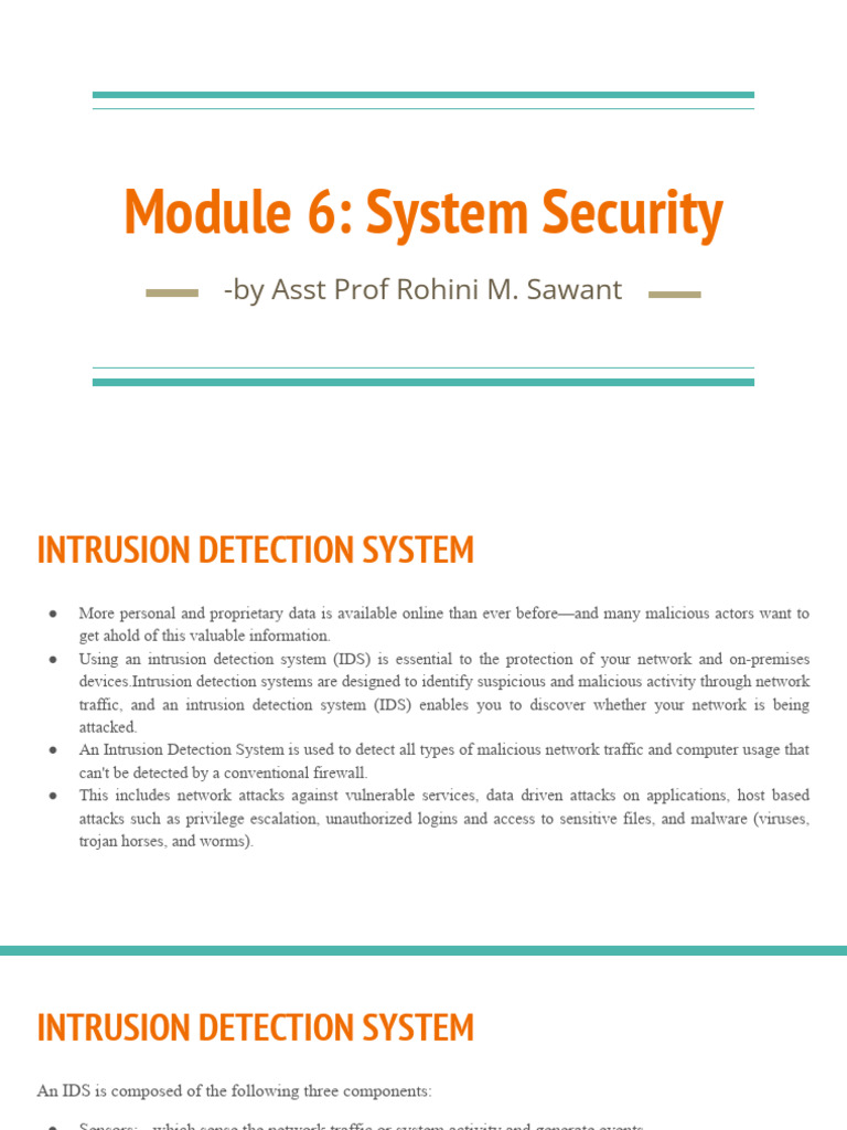 Module 6 System Security Pdf Computer Network Security