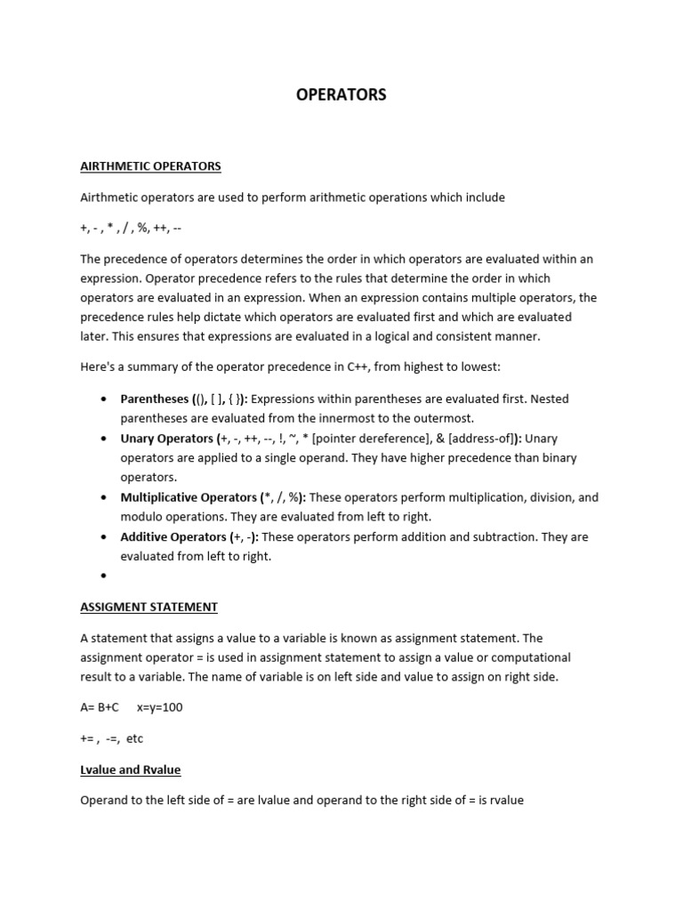 2.Operators | PDF | Computer Programming | Software Engineering
