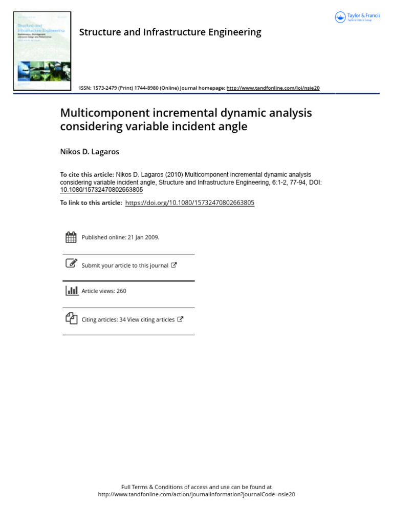2010 Lagaros - Multicomponent Incremental Dynamic Analysis Considering Variable Incident Angle ...