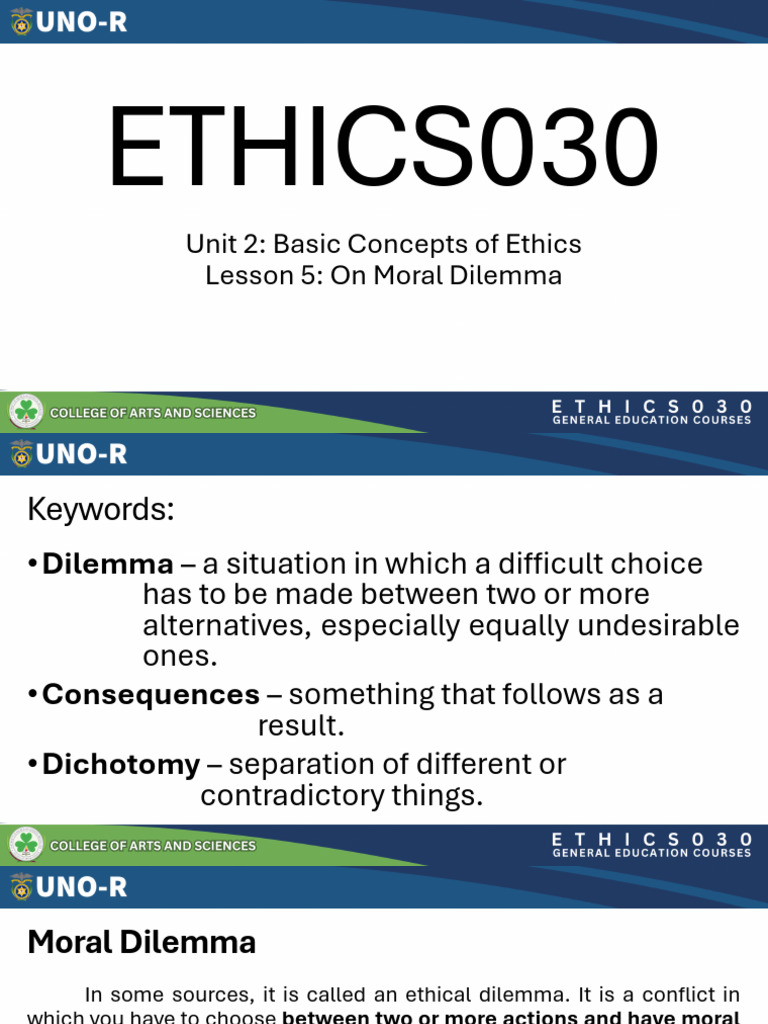Unit 2 Lesson 5 On Moral Dilemma | PDF | Morality | Social Psychology