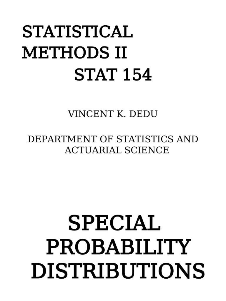 Stat 154-Statistical Methods II (Updated) | PDF | P Value | Probability ...