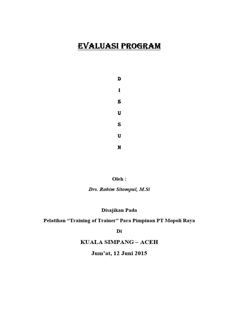 EVALUASI PROGRAM | PDF