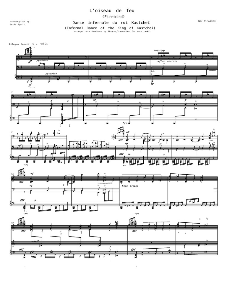 L'oiseau de Feu: (Firebird) Danse Infernale Du Roi Kastcheï | PDF ...