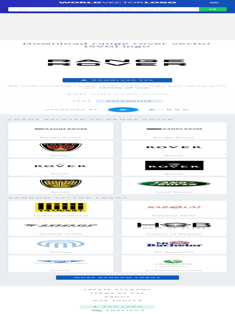 Range Rover Vector Logo - Download Free SVG Icon Worldvectorlogo | PDF