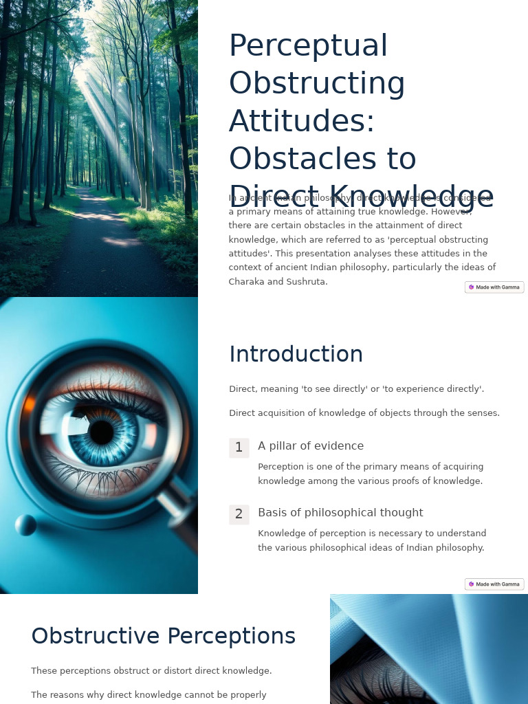 Perceptual Obstructing Attitudes Obstacles to Direct Knowledge | PDF