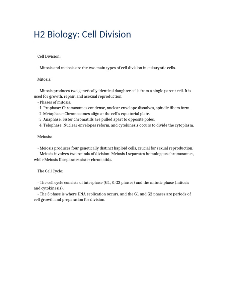 Cell - Division 2 | PDF