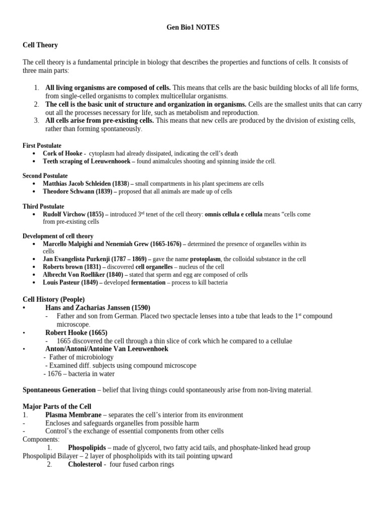 Gen-Bio1-NOTES-1 | PDF | Meiosis | Mitosis