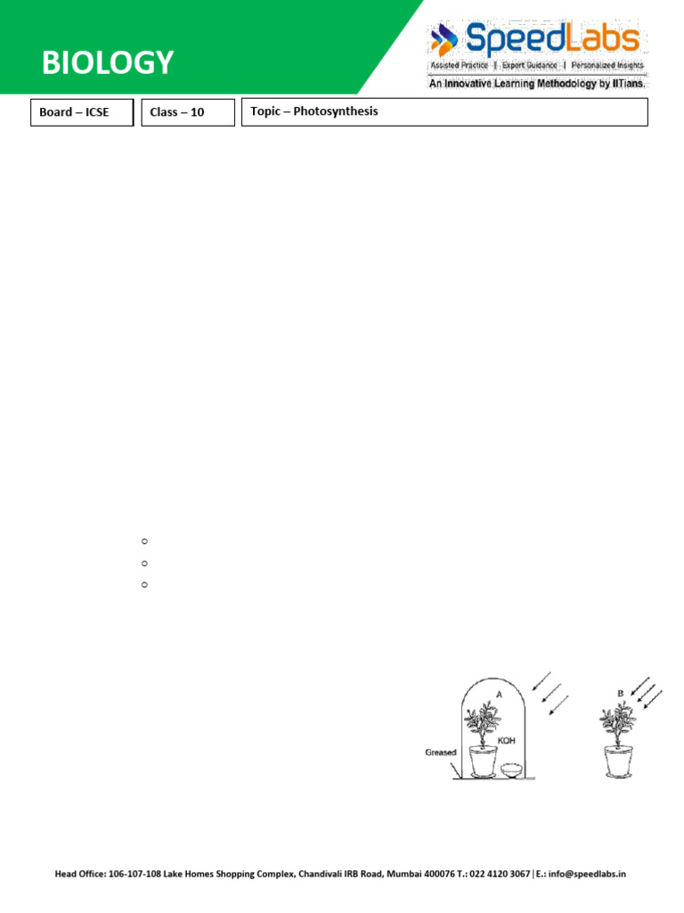 Photosynthesis Q 2 | PDF | Photosynthesis | Biology