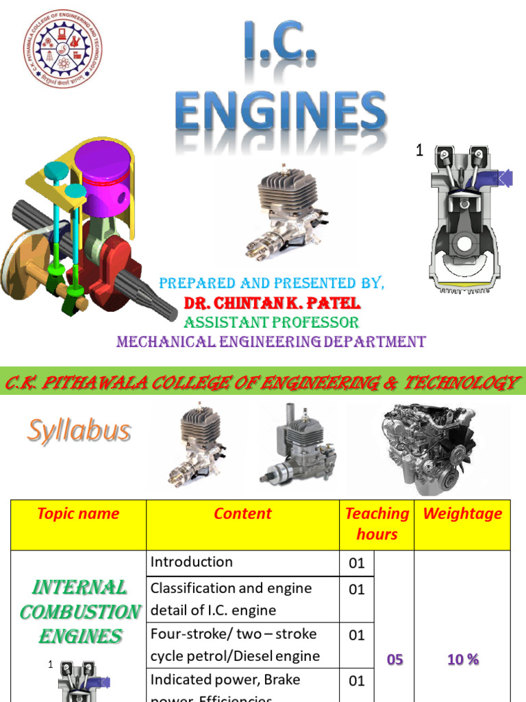 I.C. Engines. - Bme - Class Note | PDF | Internal Combustion Engine | Diesel Engine