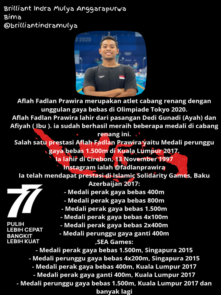 Prestasi Aflah Fadlan Prawira di Renang | PDF