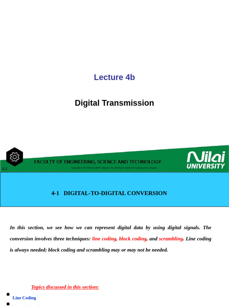 Lecture 4b - Data Encoding | PDF | Modulation | Signal To Noise Ratio