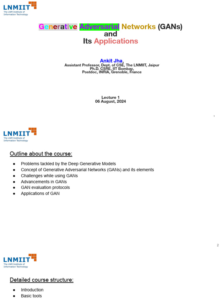 01 GAN & Its Application | PDF | Cognition | Statistical Theory