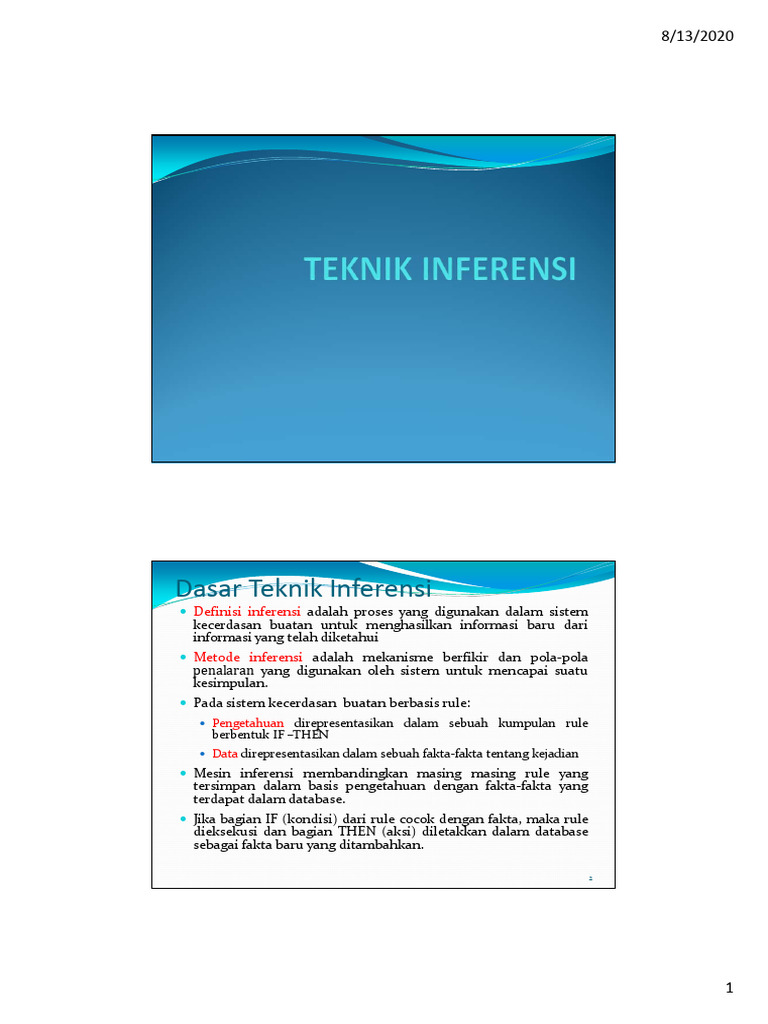 Microsoft PowerPoint - 07 - Teknik Inferensi | PDF