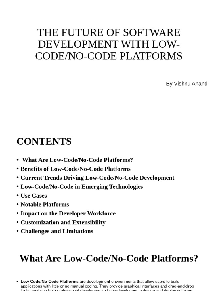 The Future of Software Development With Low-Code | PDF | Cloud ...