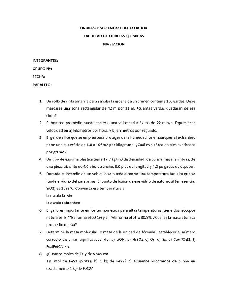 Taller Grupal 3 BF006 | PDF | Temperatura | Redox