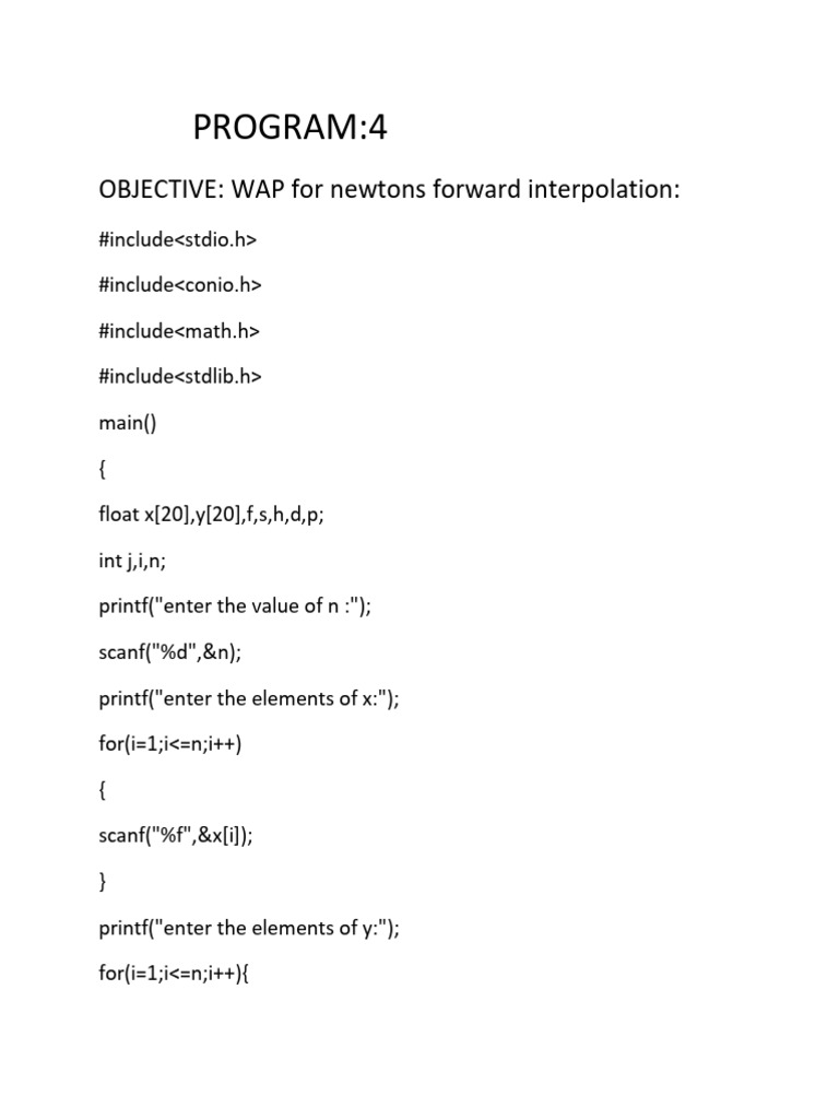 Newtons Forward Interpolation Pdf 