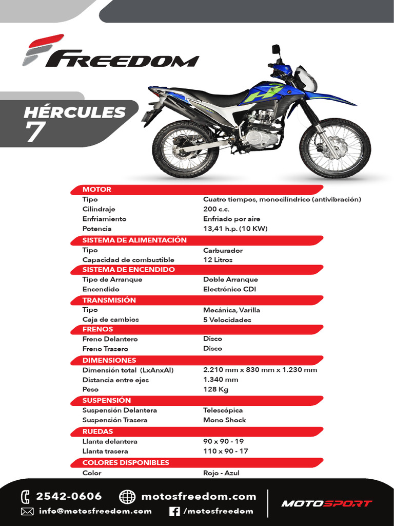 Ficha Tecnica Hercules Vii | PDF