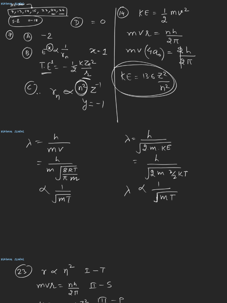 Atomic Structure L-14 (Class Notes) NJ - 247 | PDF