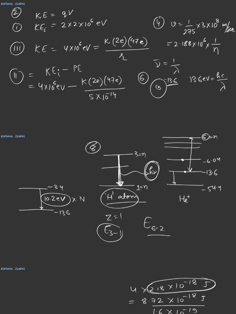 Atomic Structure L-10 (Class Notes) NJ - 247 | PDF
