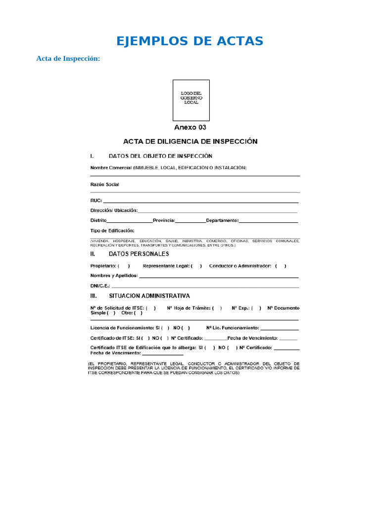 EJEMPLOS DE ACTAS (3) | PDF