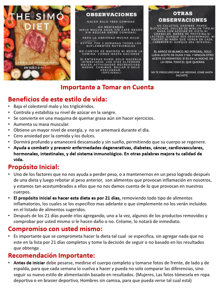 Dieta Simo (1) | PDF | filete | Alimentos