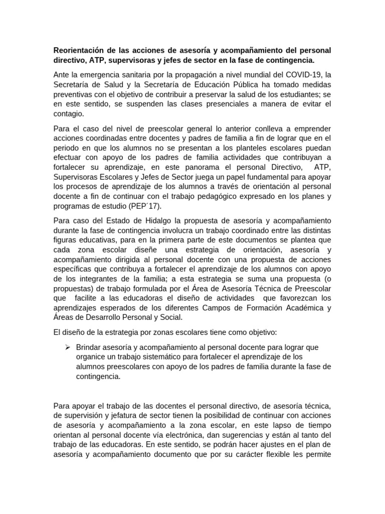 Reorientación de Las Acciones de Asesoría y Acompañamiento FASE de ...