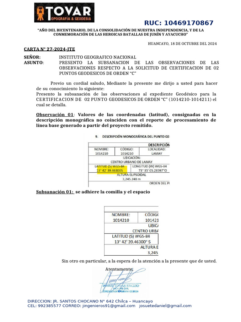 Carta N°27-2024-Jte | PDF