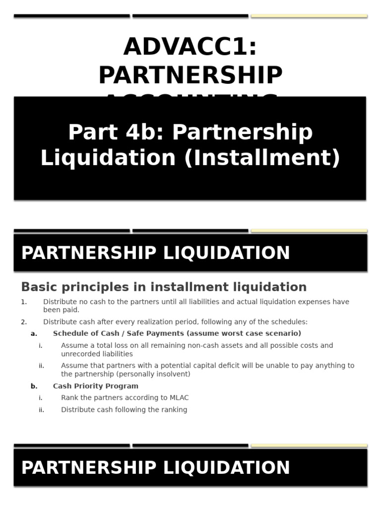 ADVACC1 Partnership Liquidation Installment | PDF | Partnership ...