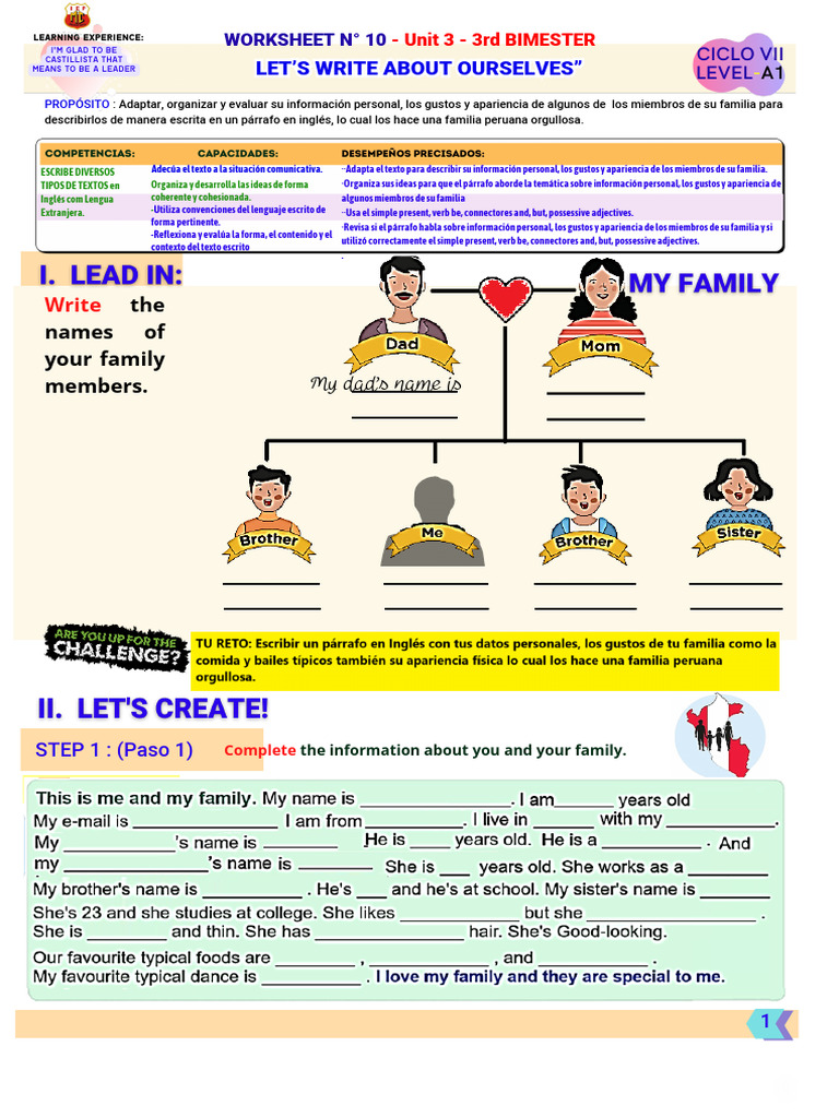 Describiendo a Mi Familia en Inglés | PDF | Comunicación humana ...