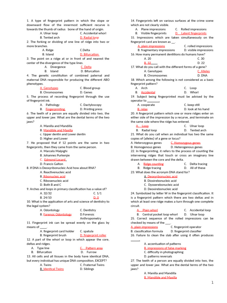 Cfe Cri 199 Pi Techniques Ans Key | PDF | Fingerprint
