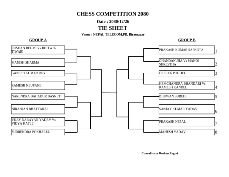 Chess Tie Sheet | PDF