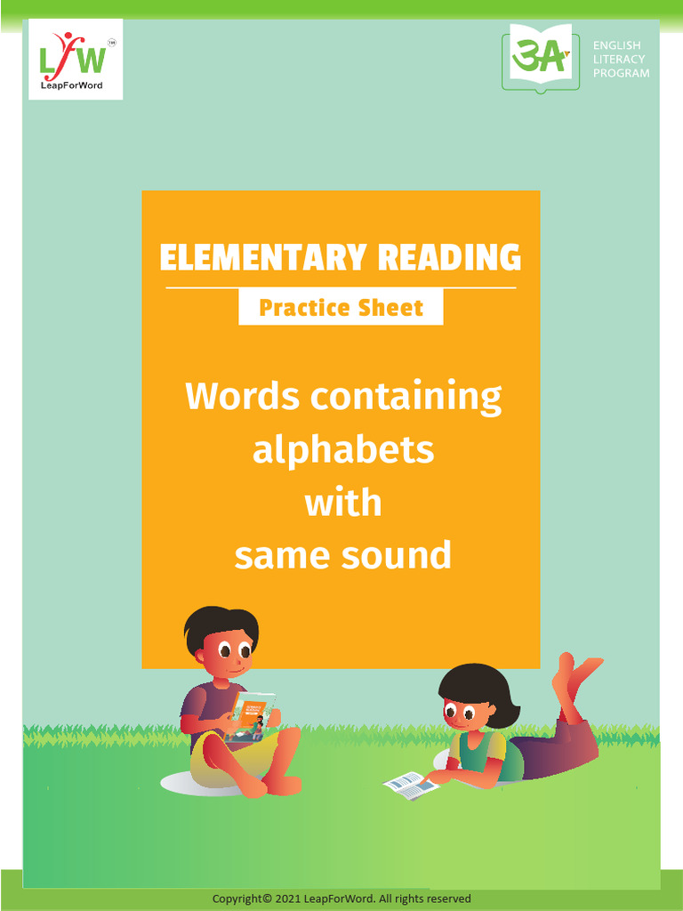 Words Containing Alphabets With Same Sound | PDF