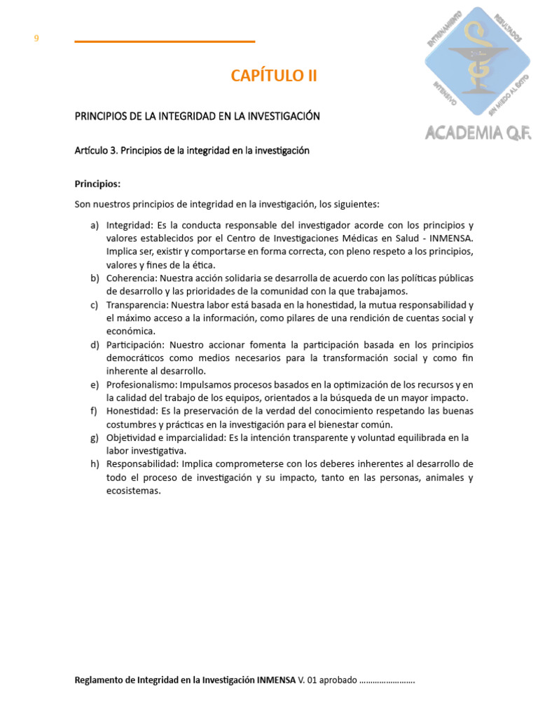 Reglamento Integridad INMENSA FINAL 11102023 Interlineado 1 | PDF