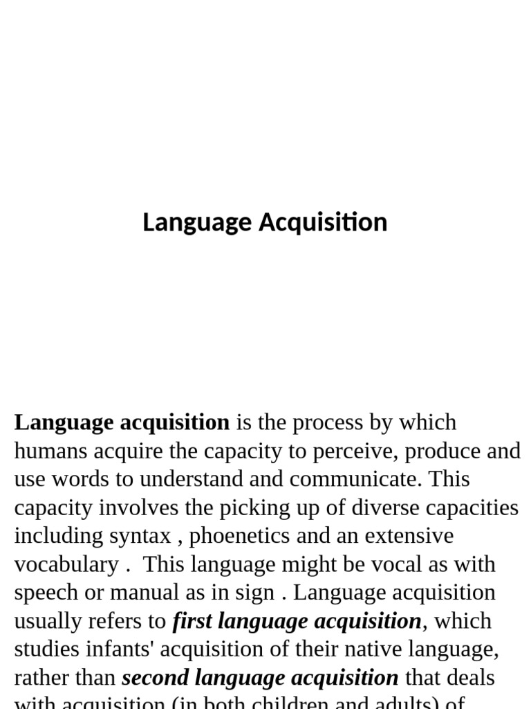 Speech Acquisition | PDF | Second Language Acquisition | Language Acquisition