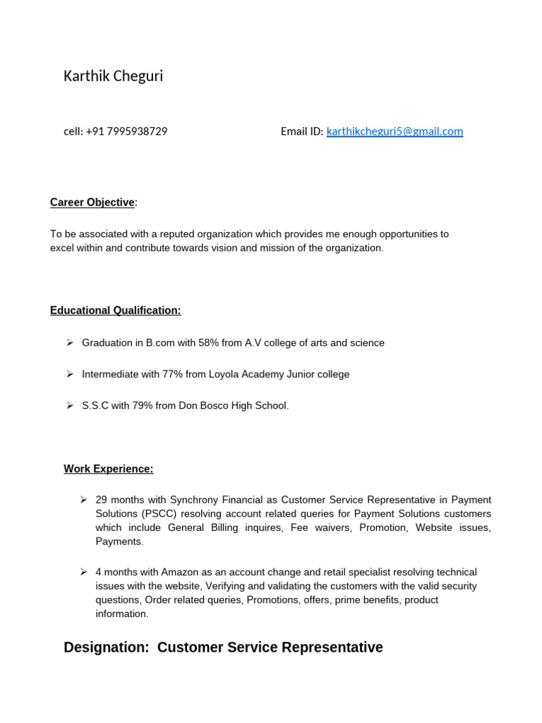 Karthik Cheguri. Resume Updated | PDF | Career & Growth