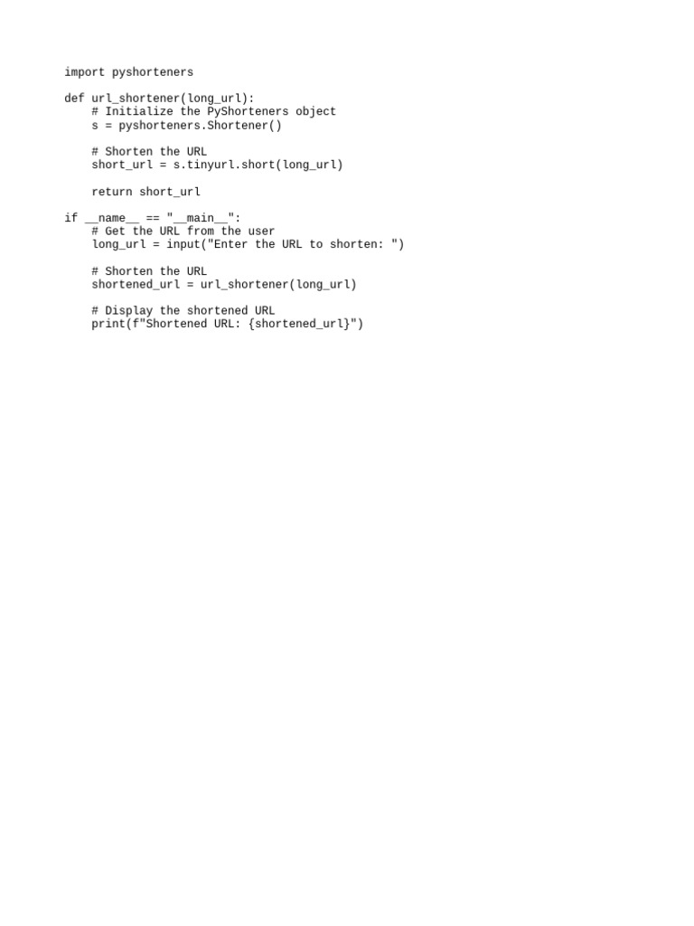 Python URL Shortener Script | PDF