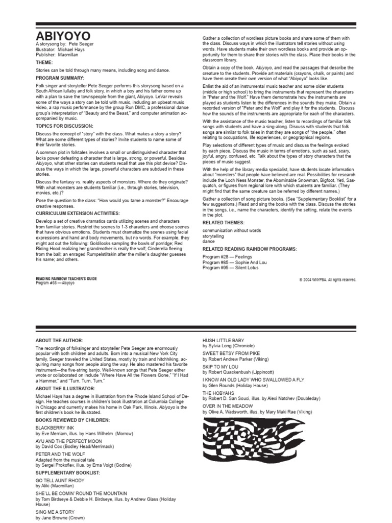 8045 RR Abiyoyo Teachers Guide | PDF