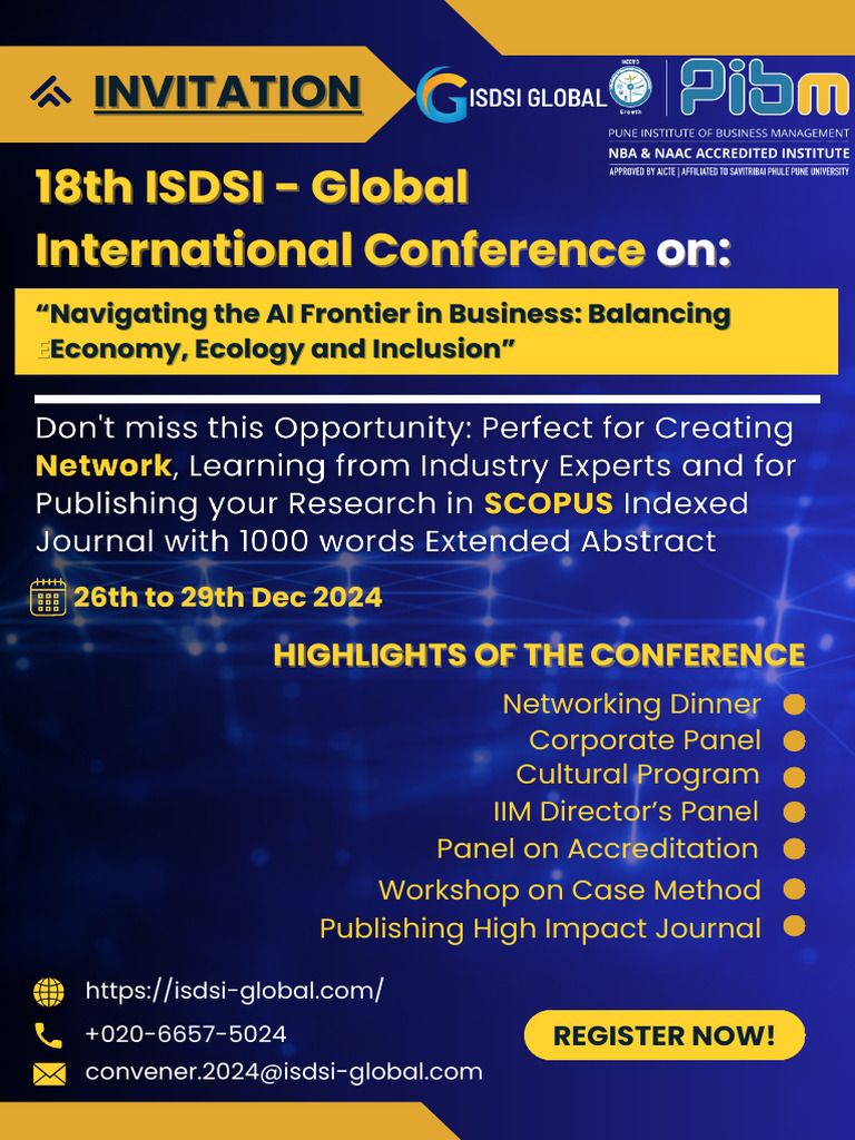 E-Invitation - 18th ISDSI-G International Conference 2024 | PDF | Art