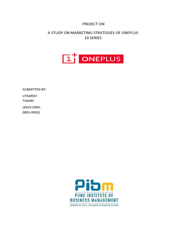 Oneplus Project 123 | PDF | Sales | Business Economics