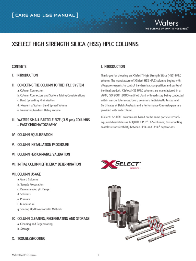 XSelect HSS | PDF | High Performance Liquid Chromatography | Chromatography
