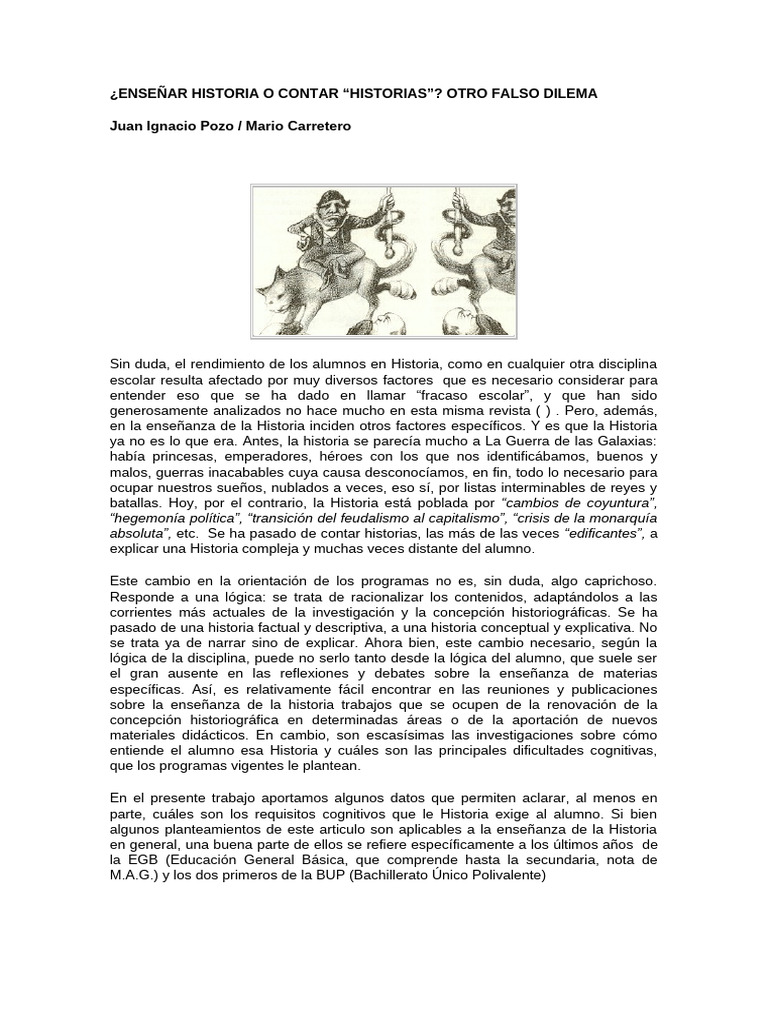 Enseñanza de Historia: Retos Cognitivos | PDF | Hora | Conocimiento